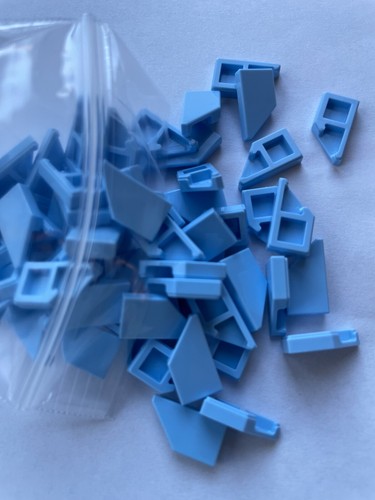 LEGO- NEW-#5091-BRIGHT LIGHT BLUE-TILE MODIFIED 1 X 2 LEFT-10 PIECES | eBay