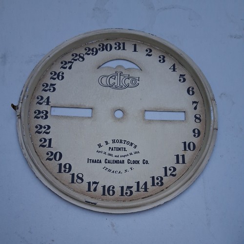 Original Antique 1800'S ITHACA CALENDAR WALL CLOCK Metal Lower Face ...