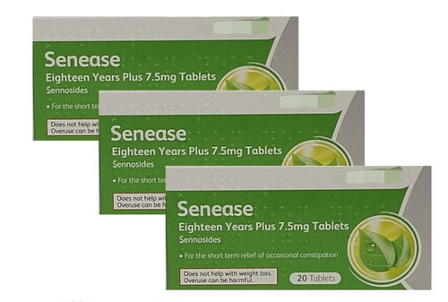 Senease Laxative 7.5mg - Relieve Occasional Constipation - 60 Tablets ...