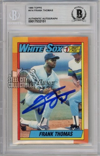 Frank Thomas 1990 Topps Autograph Rookie Card #414 BAS | eBay