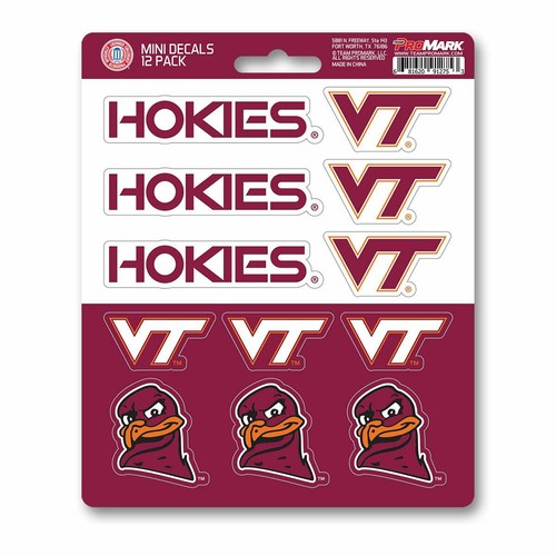 Virginia Tech Hokies Mini Decals Stickers 12 Pack FAST USA SHIPPER | eBay
