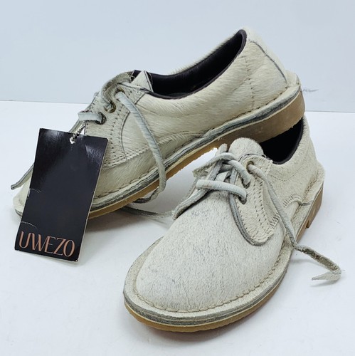 Uwezo Genuine Cow Hide Calf Hair Casual Oxfords Shoes Women's 6 round ...