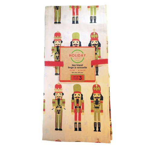 Harman Holiday Cotton Kitchen Tea Towels, Set of 3, 18x26, Red/Green ...
