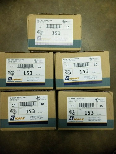 TOPAZ 153 1" BX-FLEX CONNECTOR Straight Squeeze type Zinc 10 per box ...