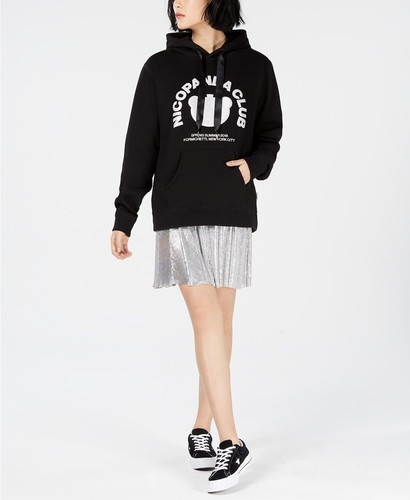 NICOPANDA Logo Graphic-Print Hoodie,BLACK- MEDIUM 811210030974| eBay