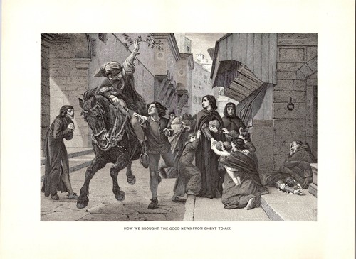 How They Brought The Good News From Ghent To Aix 1902 Book Plate Print ...
