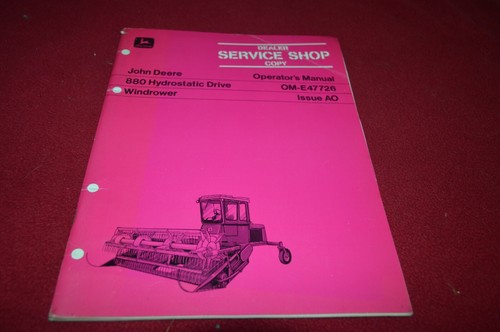 John Deere 880 Hydrostatic Drive Windrower Operator's Manual MFPA2 | eBay