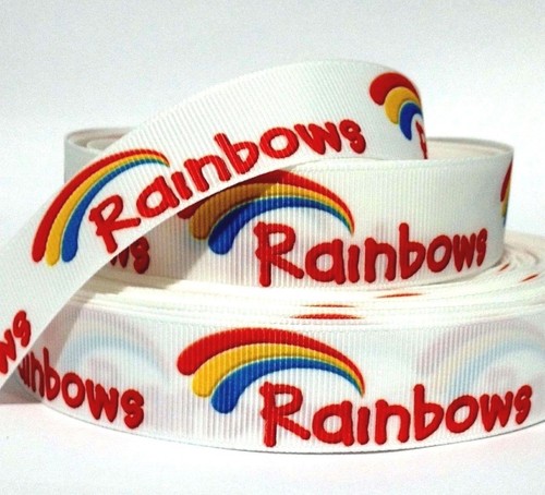 Grosgrain Ribbon 7/8" Rainbows Rainbow Colors Printed (Combine Shipping ...