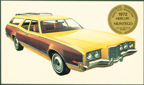 Vintage 1972 Mercury Montego Station Wagon Dealer Promo Postcard NOS ...