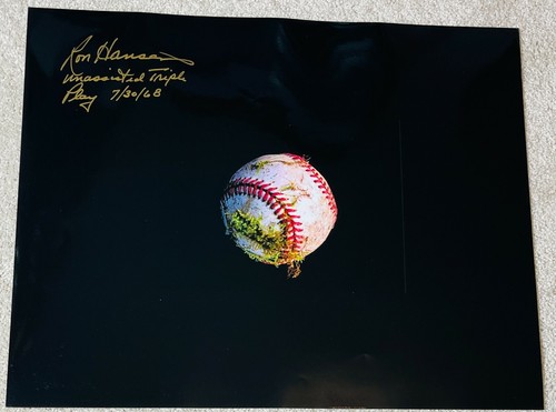 RON HANSEN SIGNED AUTOGRAPH 16X20 PHOTO COA AUTO UNASSISTED TRIPLE PLAY ...