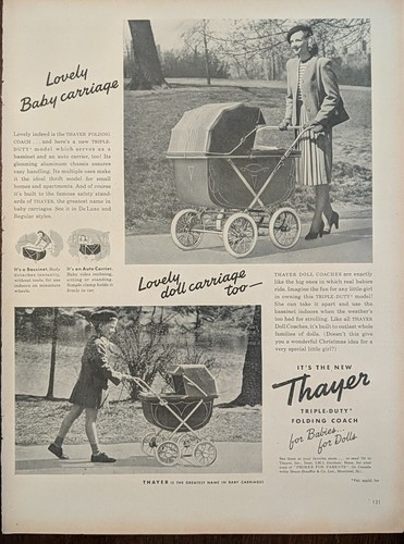 1947 Thayer Vintage Baby Stroller, Baby Carriage Print Ad, Post WW2 | eBay