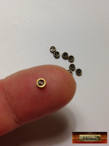 M00699-Bronze MOREZMORE 10 Metal 3mm Miniature Buttons 1:6 Scale Mini ...