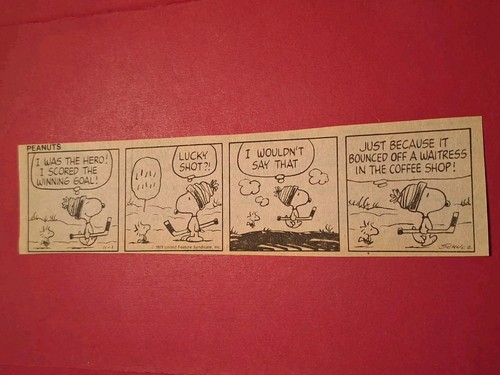 Vintage Peanuts by Charles Schulz Snoopy Hockey Nov 1, 1979 Daily Comic ...