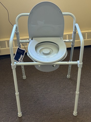 Drive Medical 11148-1 Chair Folding Steel Deep Seat Bedside Toilet ...