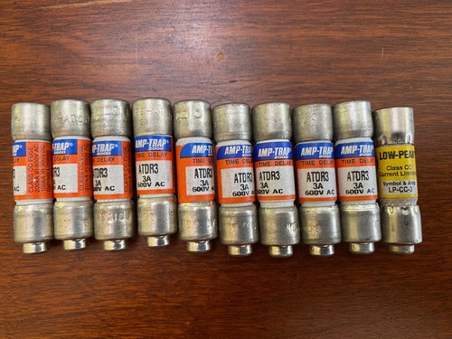 (LOT OF 10) ATDR3 AMP-TRAP TIME DELAY FUSE 3A 600V AC ATDR-3 LP-CC-3 | eBay
