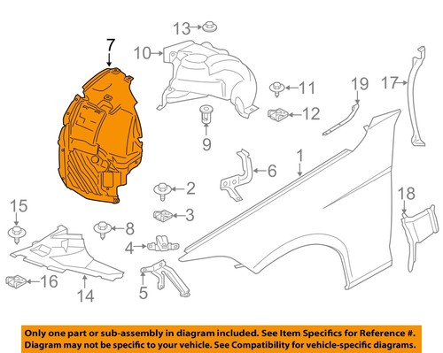 Genuine BMW M4 Front Fender Liner Left Driver Side OEM 51718054279 for ...