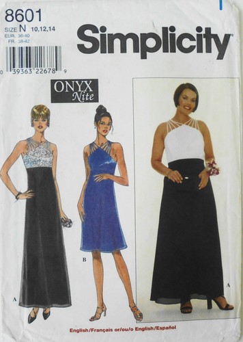 Simplicity 8601 ONYX NITE Misses Dresses Sewing Pattern Sz 10-12-14 | eBay