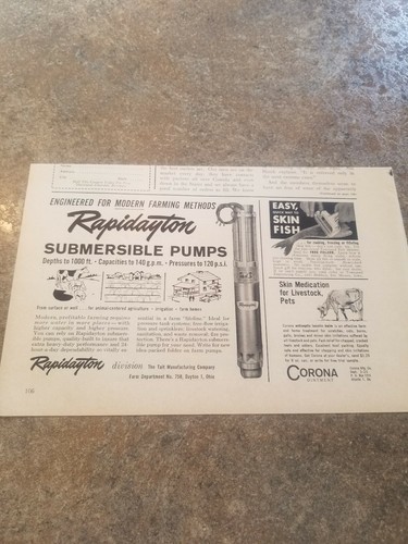 1963 Vintage Print Ad Rapidayton Submersible Pumps | eBay