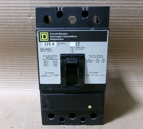 NEW Square D KAL KAL36225 3 Pole 225 Amp 600 V Gray Label Circuit ...