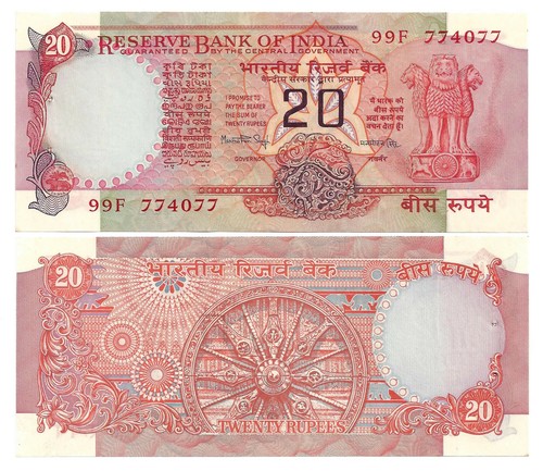 INDIEN INDIA 20 RUPEES LETTER A SIGN 83 UNC P 82 f | eBay
