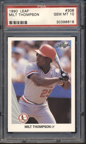 1990 Leaf Baseball Milt Thompson #308 PSA 10 CARDINALS GEM MINT | eBay