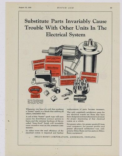 1928 Delco-Remy Co. Ad: United Motors Service Company - Anderson ...