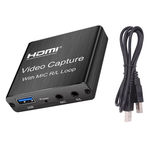 New HDMI Capture Card 4K Screen Record Game Streamer Device MIC R/L ...