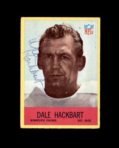 Dale Hackbart Signed 1967 Philadelphia Gum Minnesota Vikings Autograph ...