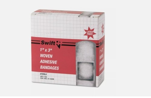 Swift First Aid 016459 1" X 3" Woven Strips 100/Box Adhesive Bandages ...