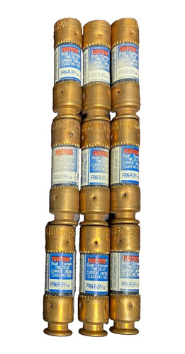 (LOT OF 9) FRN-R-3 2/10 BUSSMAN FUSETRON 250V TIME DELAY FUSE FRN-R-3-2 ...