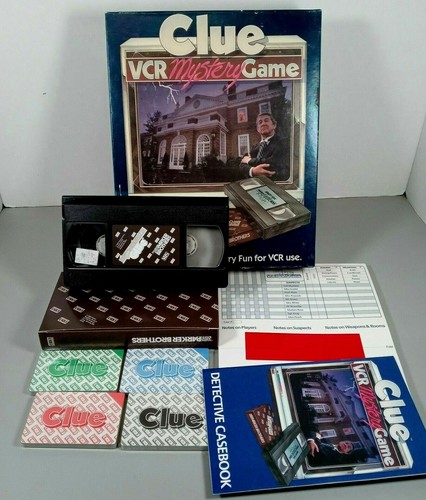 Clue VCR VHS Mystery Board Game Parker Brothers 1985 Decks P4100 for ...