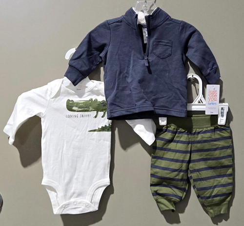 Carter's Boys 3 Months LOOKING SNAPPY Bodysuit Sweatshirt & Pants 3 ...