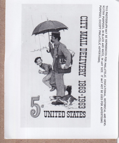 post office dept press publicity photo 5c City Mail Delivery stamp ...