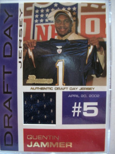2002 BOWMAN DRAFT DAY QUENTIN JAMMER JERSEY # DDJ-QJ CHARGERS BOX114 | eBay