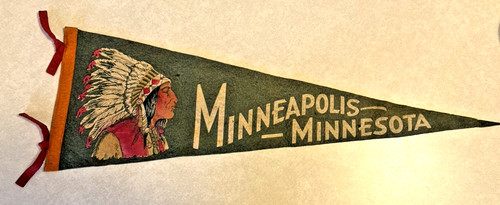 Vintage Minneapolis Minnesota Felt Pennant With Indian Chief 25" | eBay