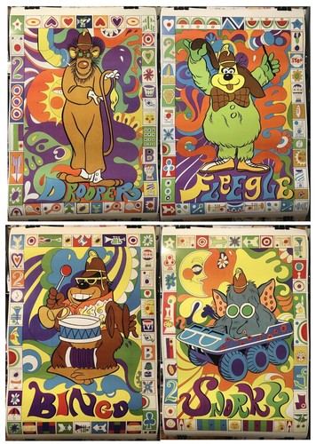 BANANA SPLITS POSTER Set of 4 Hanna Barbera 20 x 30 Drooper Bingo ...