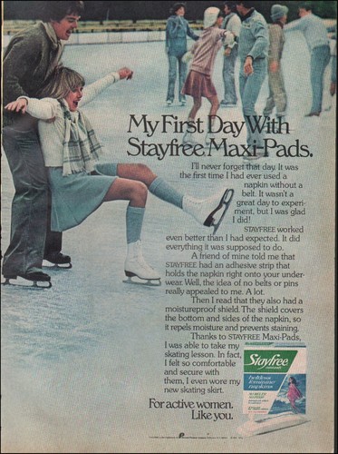 1976 Vintage ad Stayfree maxi pads retro sanitary protection ice ...