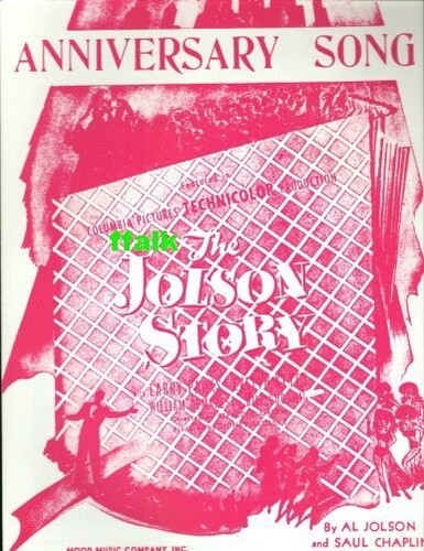 Sheet Music: AL JOLSON Anniversary Song | eBay