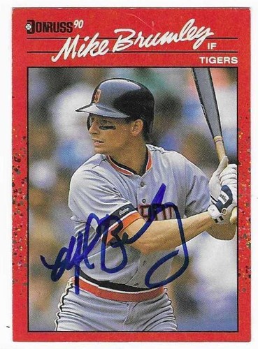 MIKE BRUMLEY 1990 DONRUSS AUTOGRAPHED SIGNED # 533 DETROIT TIGERS | eBay