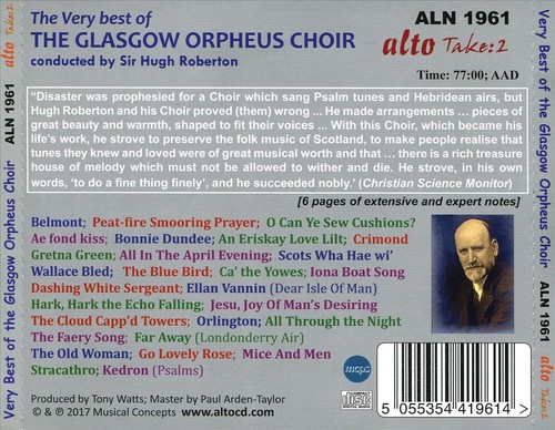GLASGOW ORPHEUS CHOIR / HUGH ROBERTON VERY BEST OF THE GLASGOW ORPHEUS ...