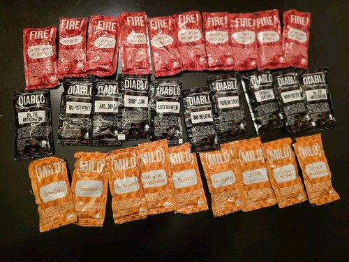 Taco Bell DIABLO & Fire Hot & Mild Sauce Packets Assorted Sayings Lot ...
