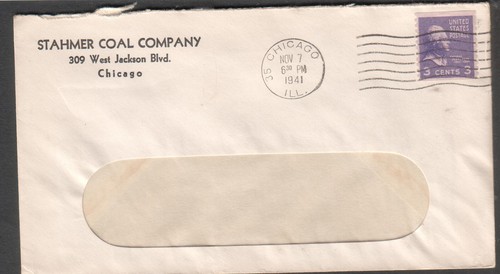 Nov 7 1941 cover Stahmer Coal Company 309 West Jackson Blvd Chicago IL ...