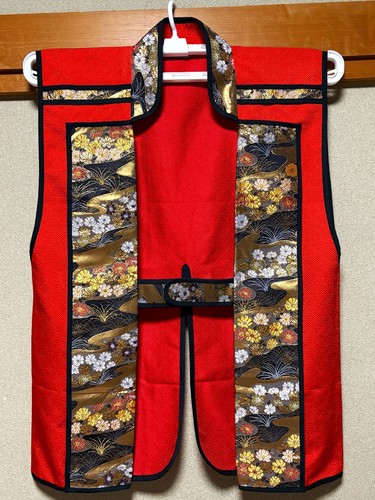 Japanese Samurai Vest, Adult Size, Red, Floral, Shogun, Kimono, Made in ...