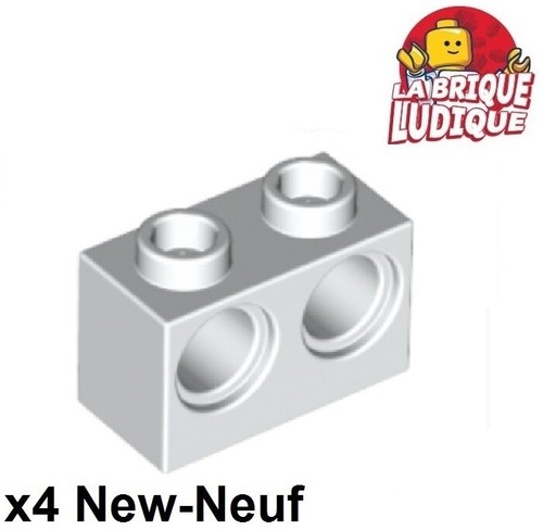 Lego Technic 4x Brick 1x2 Holes 2 Hole White 32000 New | eBay