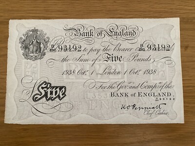 White Five Pound Note in English Banknotes Pre-1952 for sale | eBay