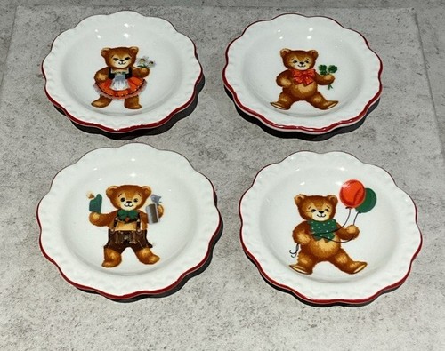 Vintage Teddy Bear Children's Mini Plate Set Of 4 Reutter Porzellan W ...