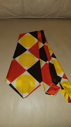 Vintage Mid Century Obnoxious Clown Mens Tie Necktie Circles Diamonds ...