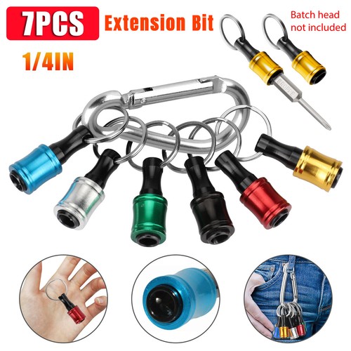 6 Pcs 1/4" Hex Shank Quick Release Keychain, Screwdriver Drill Bit ...