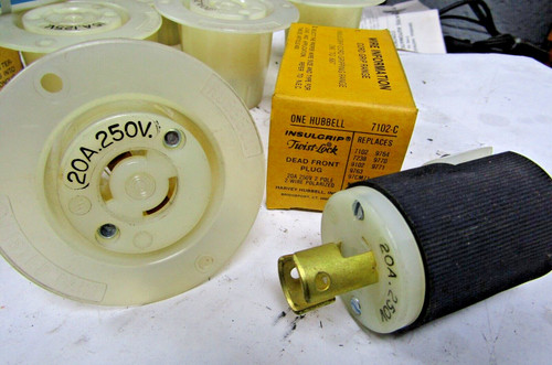 Hubbell 7102-c Insulgrip Twist-lock Dead Front Plug 20a 250v for sale ...