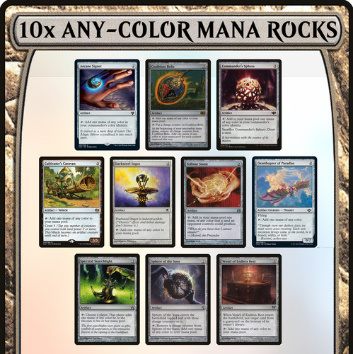 10 ANY-COLOR MANA ROCK Bundle Staple Cards Commander EDH MTG Magic the ...